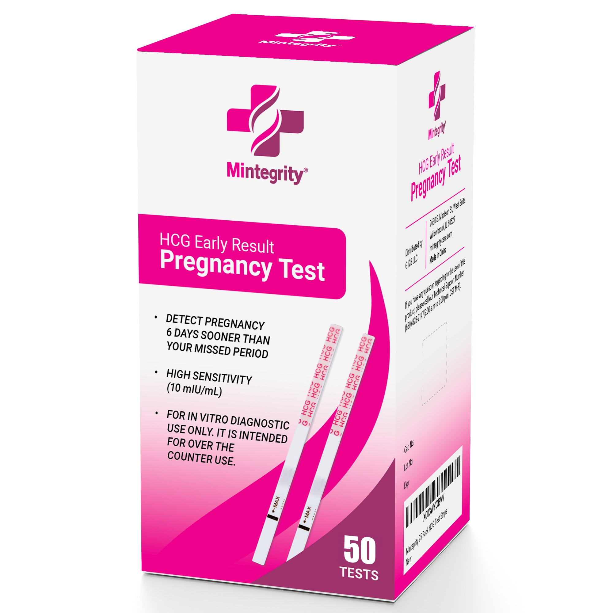 50 Pack Pregnancy Test Strips Early Detection, 10 MIU/ML, Rapid and Ac ...